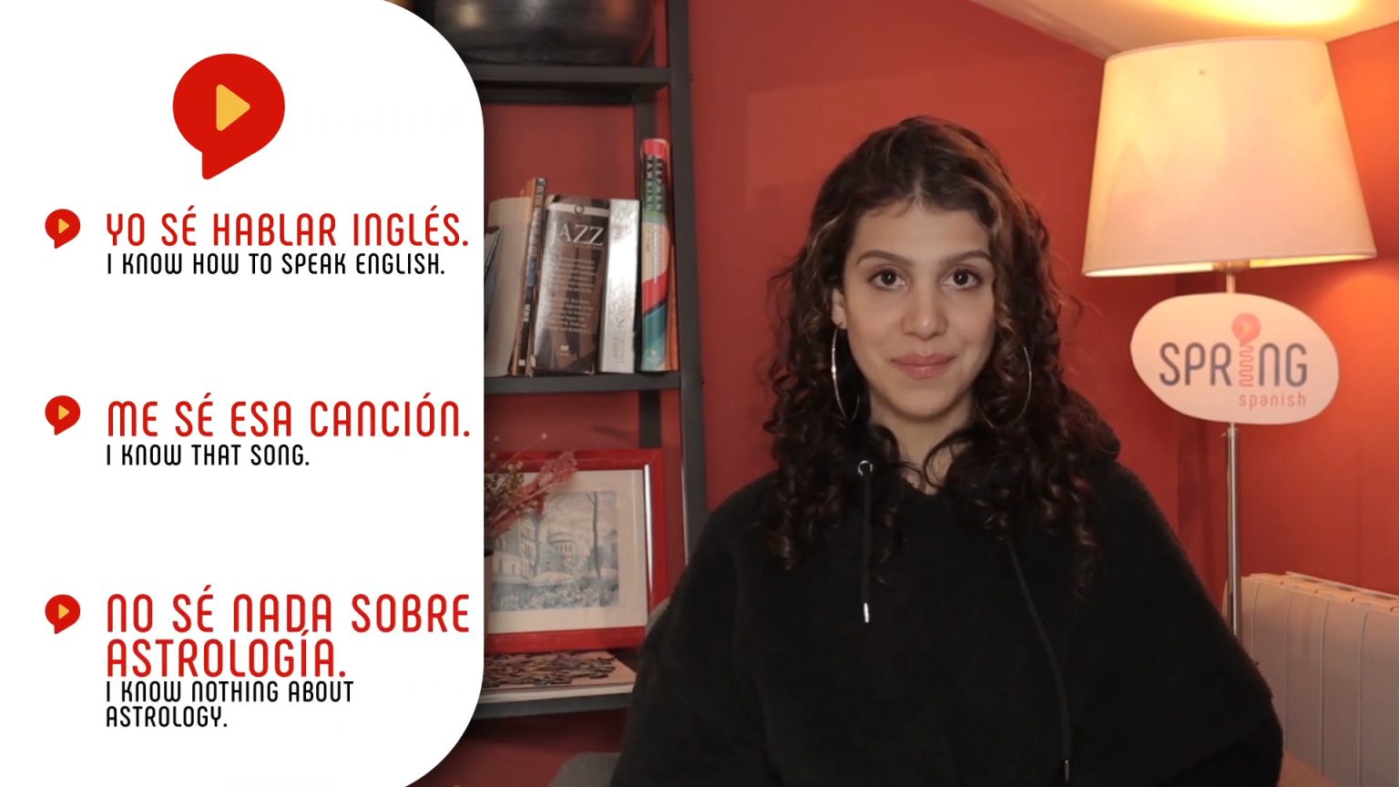 Saber Spanish conjugation with chunks and conjugation table